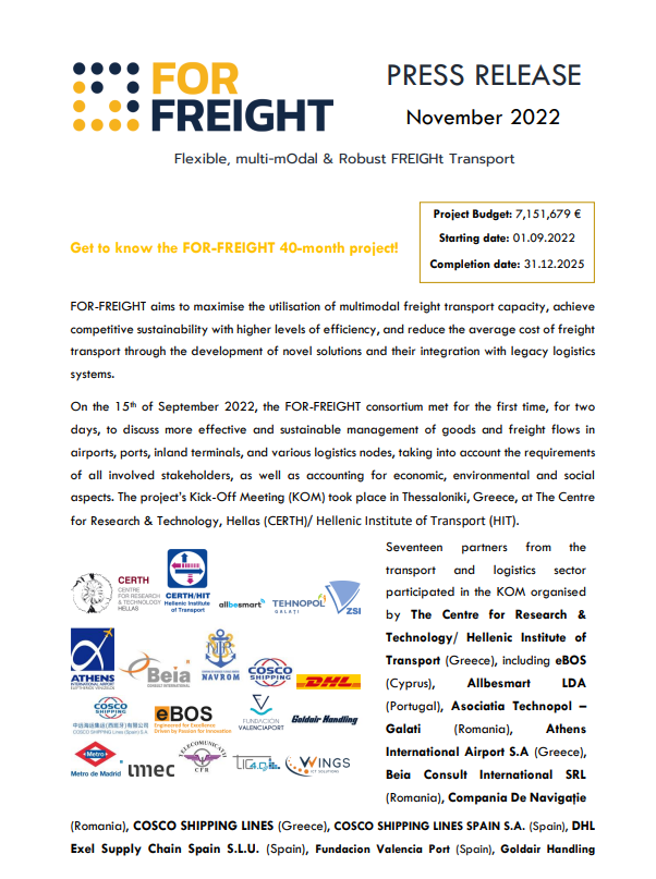 Press Releases - FOR FREIGHT